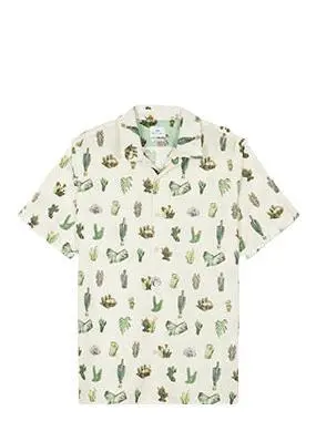 Paul Smith Ecru Short Sleeve 'prickly Pear' Shirt - White
