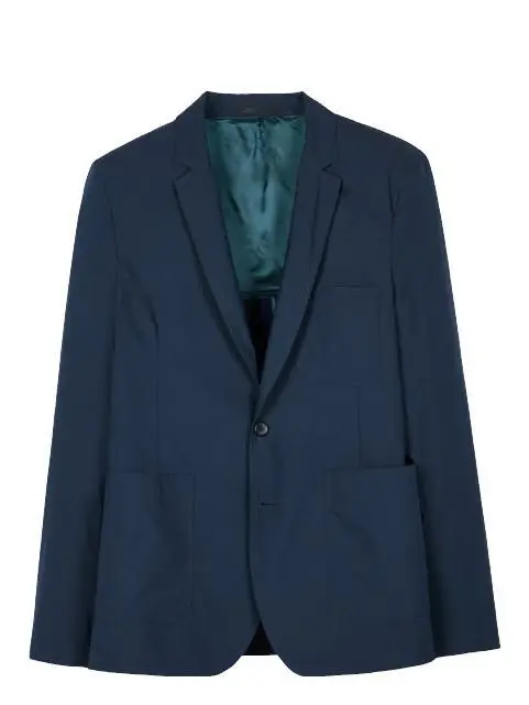Paul Smith Navy Cotton-blend Two Button Blazer - Blue