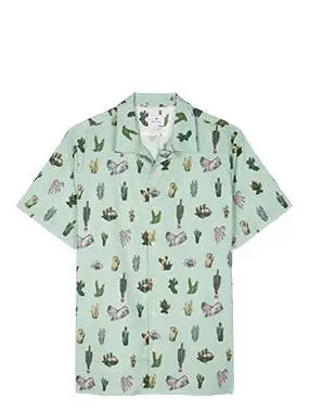 Paul Smith Pale Short Sleeve Prickly Pear Shirt - Green