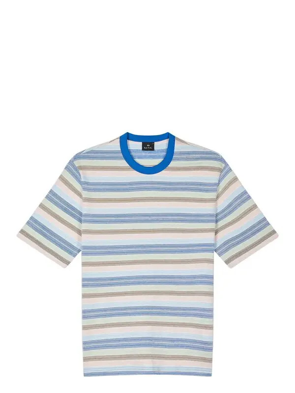 Paul Smith Pastel Multi Yarn-dye Stripe T-shirt - Multicolour