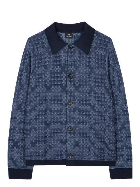 Paul Smith Geo Cotton Cardigan - Blue