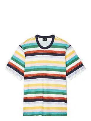 Paul Smith Multi Stripe Organic Cotton T-shirt - Multicolour