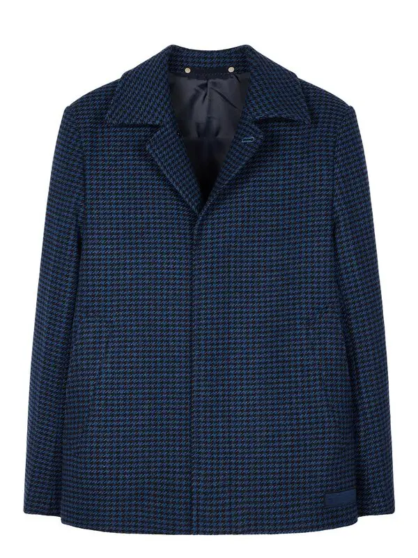 Paul Smith Houndstooth Wool-blend Jacket - Blue