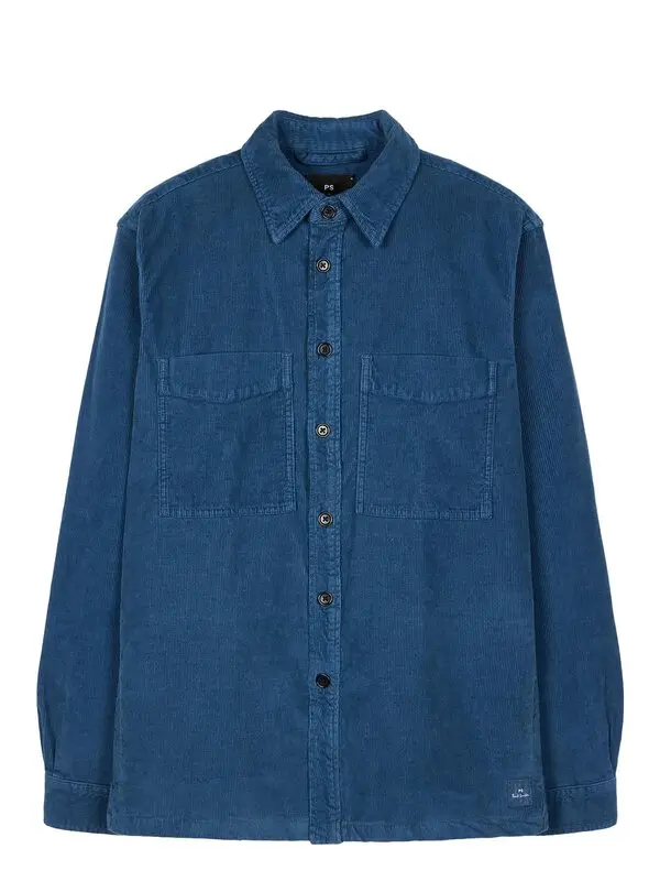 Paul Smith Mid- Organic-cotton Corduroy Overshirt - Blue