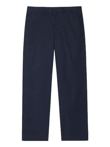 Paul Smith Dark Navy Cotton Wide-leg Chinos - Blue