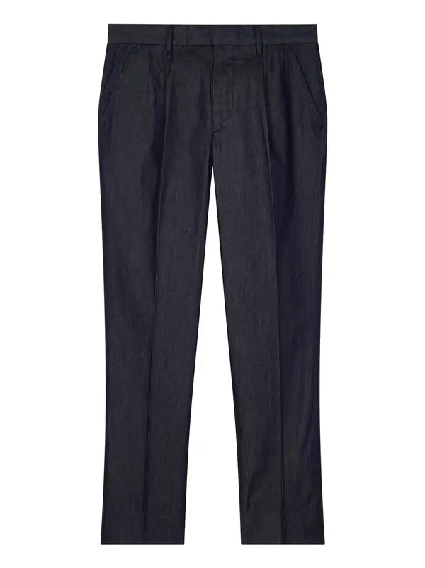 Paul Smith Cotton Twill Pleated Trousers - Blue