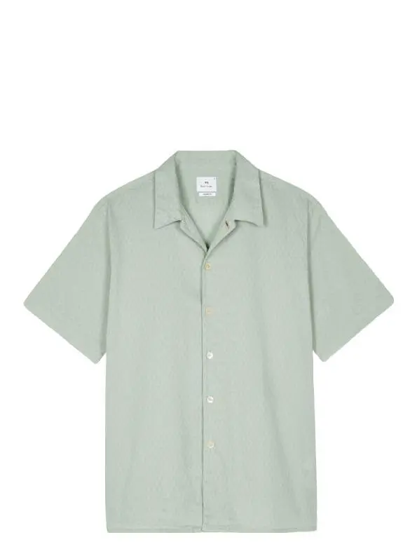 Paul Smith Pale Dobby-cotton Short-sleeve Shirt - Green