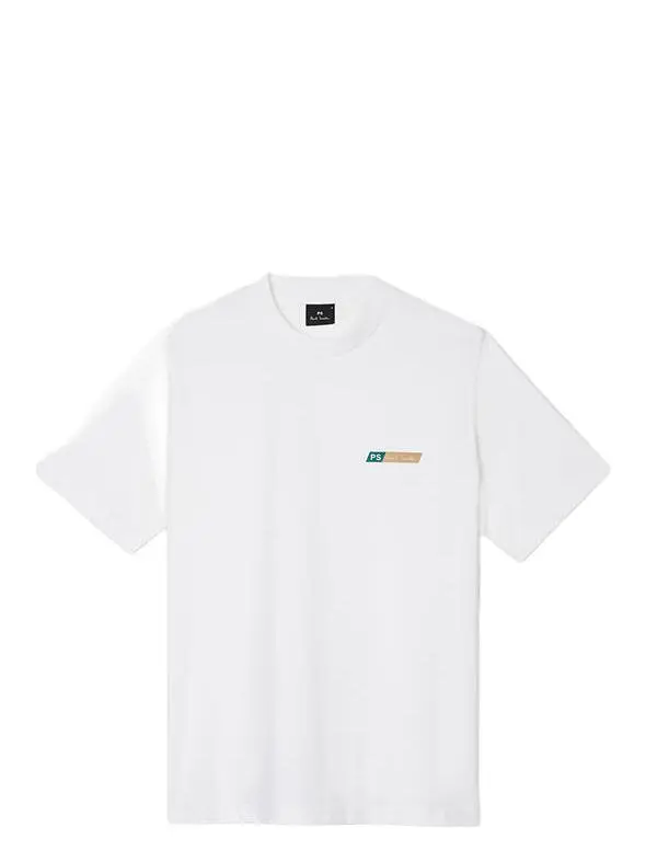 Paul Smith Ps Tilt Logo Cotton-blend T-shirt - White