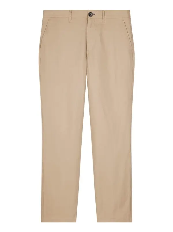 Paul Smith Tapered-fit Beige Cotton-linen Chinos - Brown