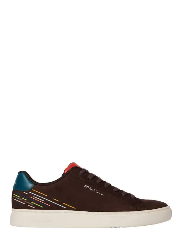Paul Smith Nubuck 'rex' Embroidery Trainers - Brown