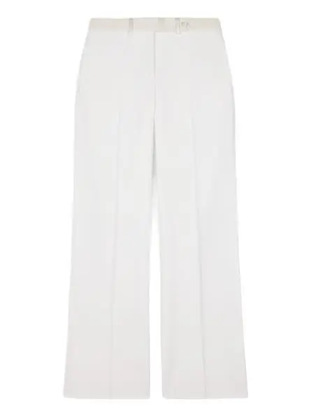 Paul Smith Ivory Wool-blend Wide-leg Trousers - White