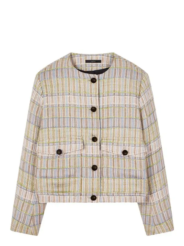Paul Smith Collarless Tweed Jacket - Multicolour