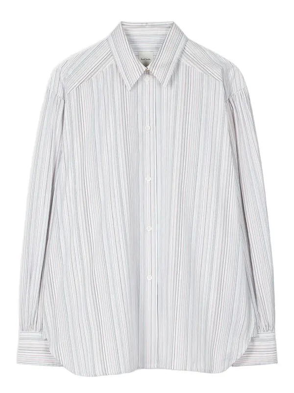 Paul Smith Cotton 'signature Stripe' Shirt - White