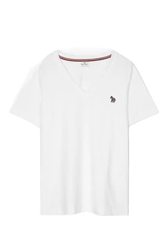 Paul Smith V-neck Zebra T-shirt - White
