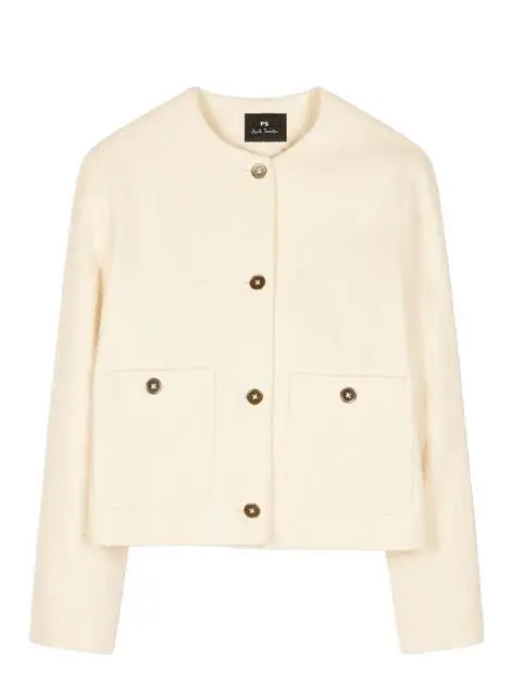 Paul Smith Cropped Boucle Jacket - White
