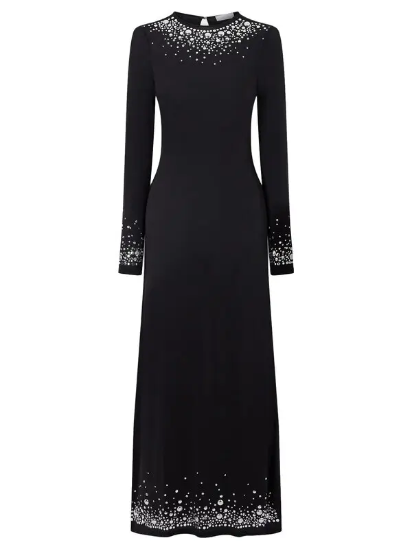 Rabanne Embellished Jersey Maxi Dress - Black