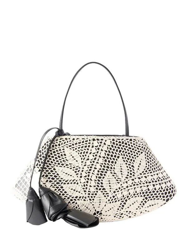 Magda Butrym Maya Leather And Crochet Bag - Black