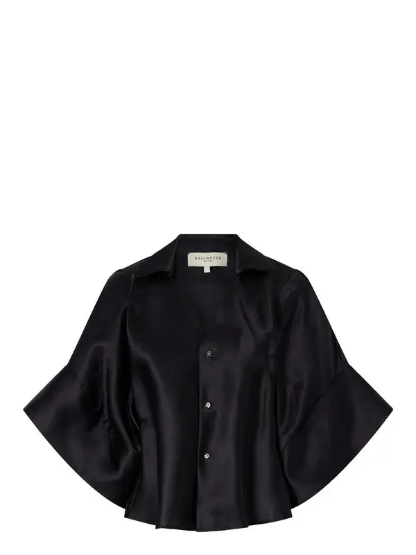 KALLMEYER Silk-satin Mateo Blouse - Black