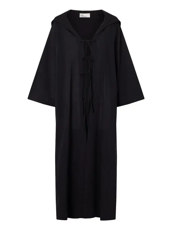 Lisa Marie Fernandez Hooded Cotton-voile Kaftan - Black