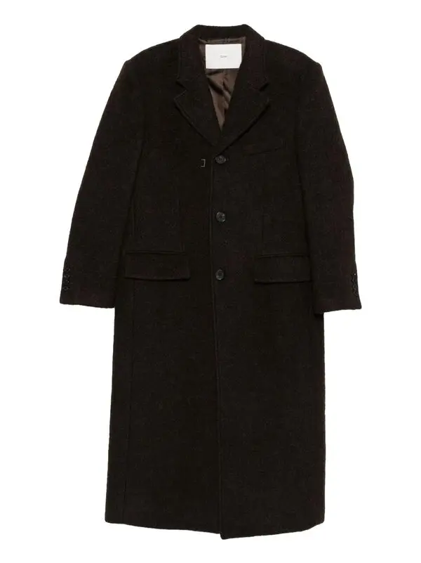 DUNST Wool Single-breasted Coat - Brown