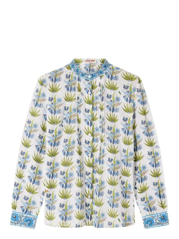 EMPORIO SIRENUSE Chiara Celestine Floral-print Shirt - Blue