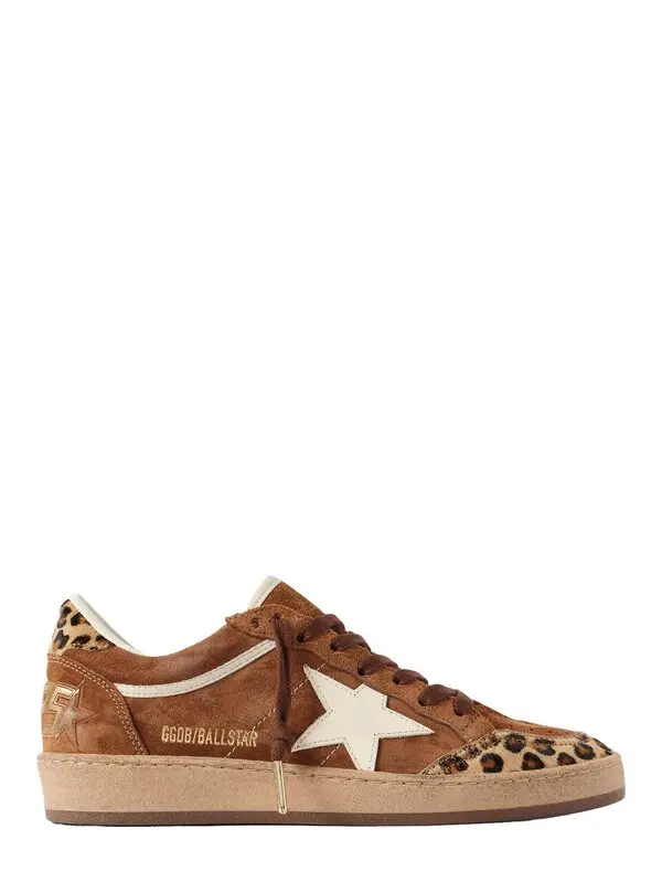 Golden Goose Ball Star Distressed Sneakers - Brown