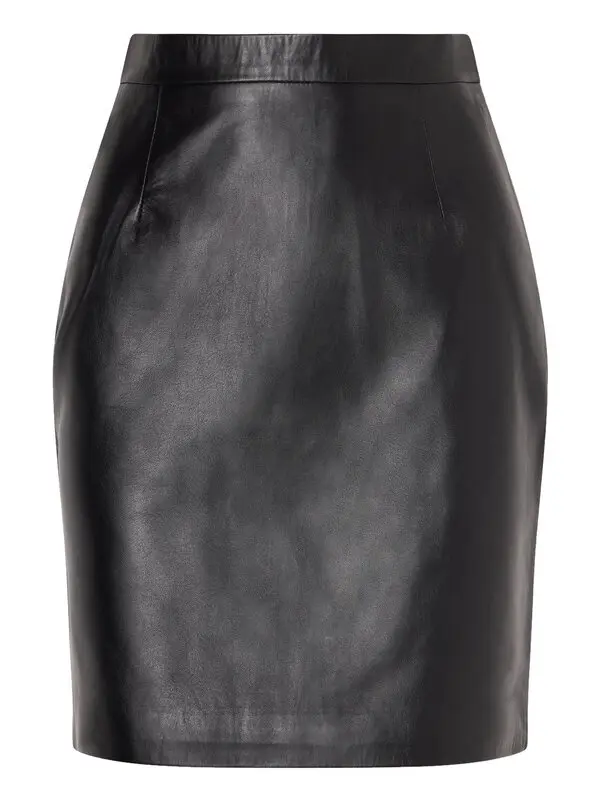 Altuzarra Hank Leather Mini Skirt - Black