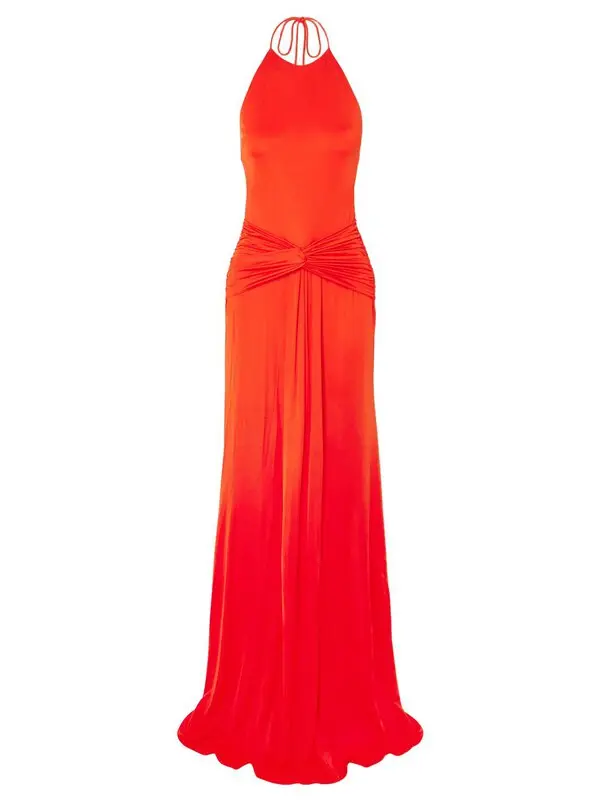THE NEW ARRIVALS ILKYAZ OZEL Euphorie Open-back Gown - Red