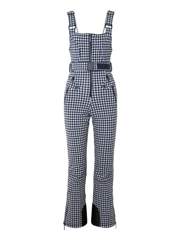 Cordova Fernie Gingham Seersucker Ski Salopettes - Navy