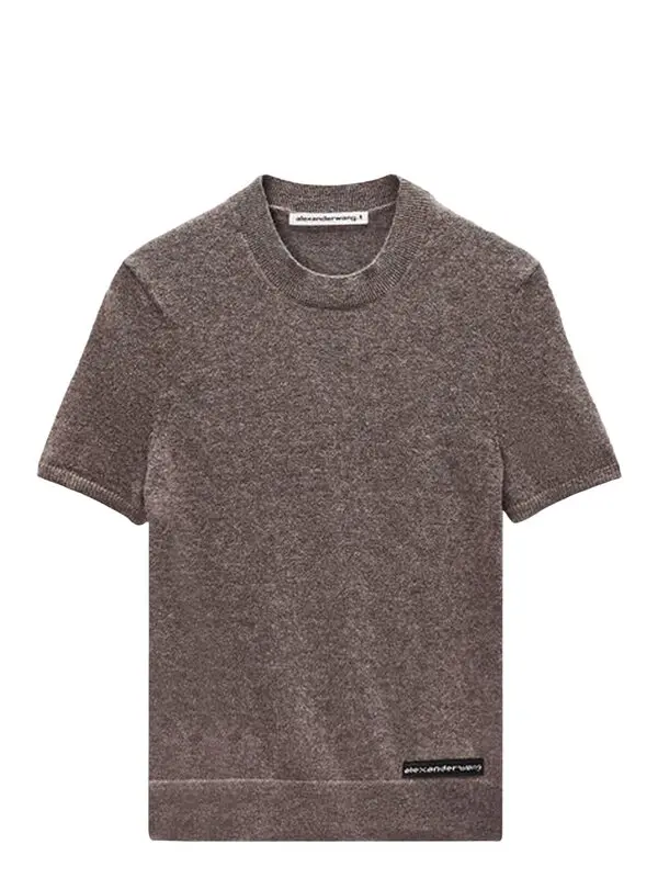 Alexander Wang Knit Logo Label Crewneck T-shirt - Brown