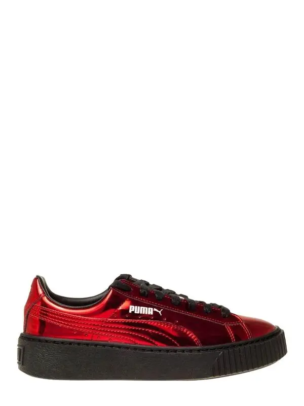 PUMA Basket Platform Metallic Sneakers - Red
