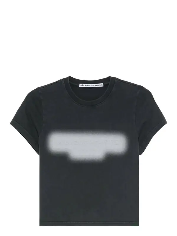 Alexander Wang Emboss Graphic Shrunken Tee - Black