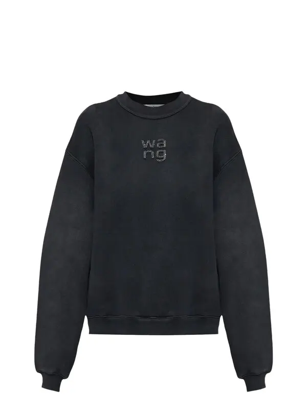 Alexander Wang Hotfix Logo Crewneck Sweatshirt - Black