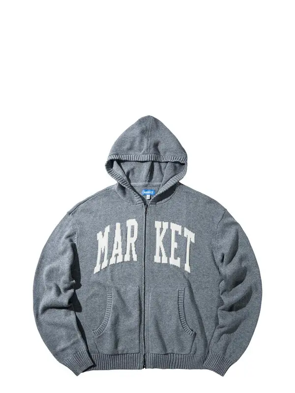 MARKET Classic Arc Full Zip Hoodie - Grey