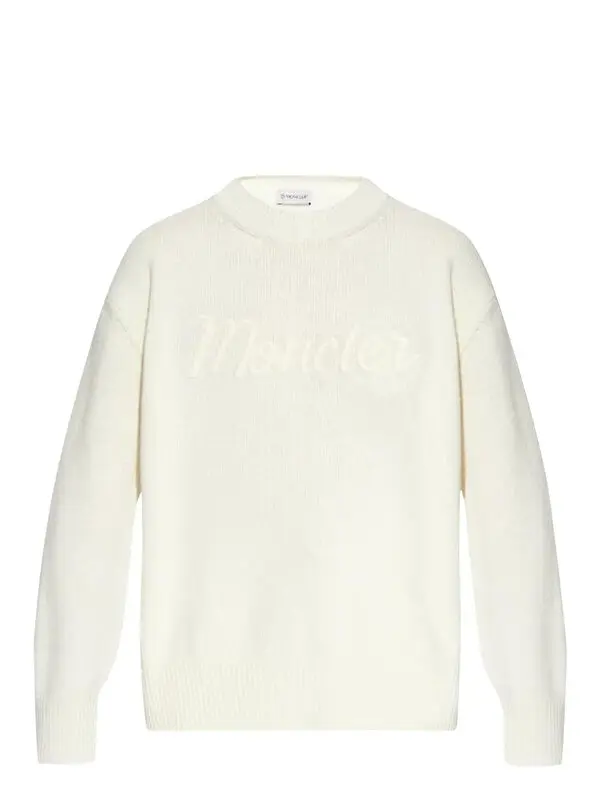 Moncler Crew Neck Long-sleeve Top - White