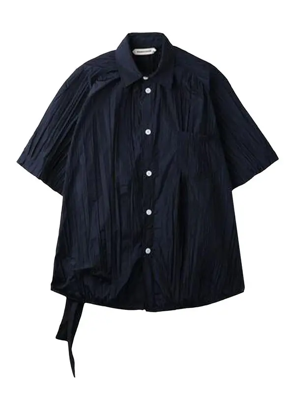 NAMACHEKO Ven Crinkled Short-sleeve Shirt - Blue