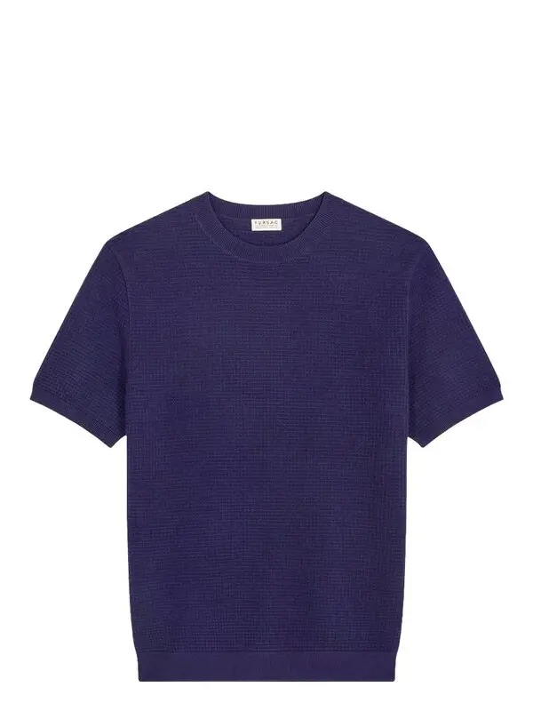 FURSAC Waffle-texture T-shirt - Blue