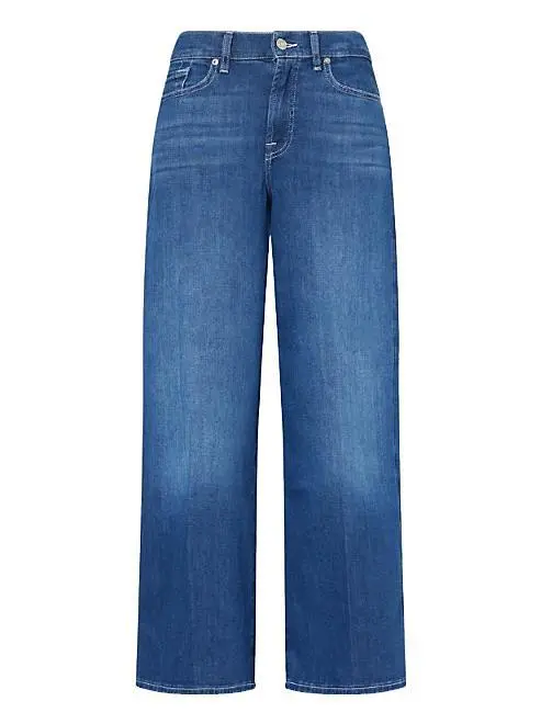 7 For All Mankind Lotta Ankle Wide-leg Jeans - Stormy Drift