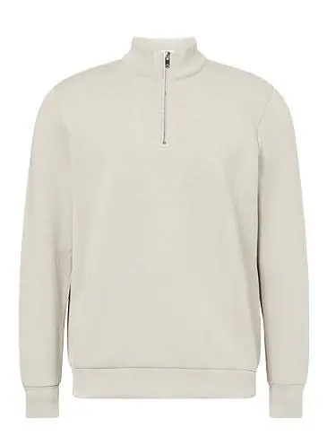ARNE Half-zip Cotton-jersey Jumper - Stone