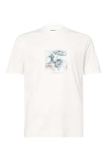 Emporio Armani Printed Crewneck Woven T-shirt - Off White
