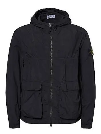 Stone Island Hooded Nylon Jacket - Black
