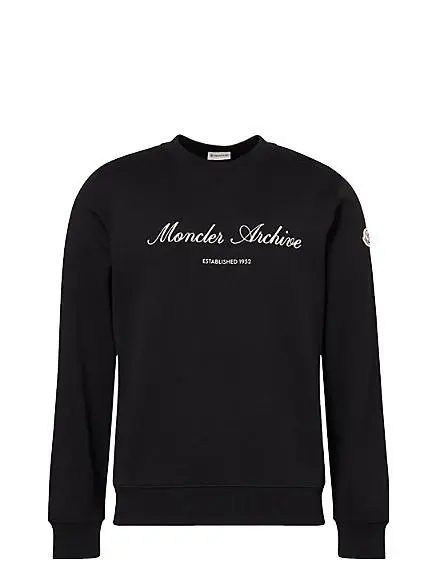 Moncler Logo-print Cotton-blend Sweatshirt - Black