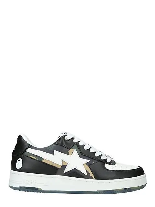 A BATHING APE Sta Icon #2 M2 Leather Trainers - Black/comb
