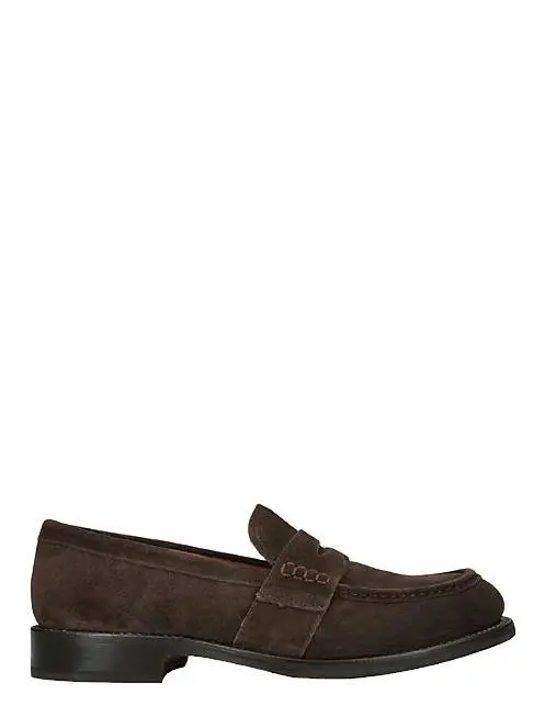 Grenson Nate Suede Loafers - Dark Brown