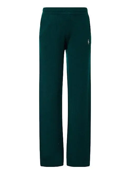 SPORTY & RICH Wide-leg Cashmere-and-wool Jogging Bottoms - Forest