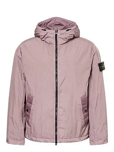 Stone Island Crinkle Reps Ny Hooded Woven Jacket - Purple Grey