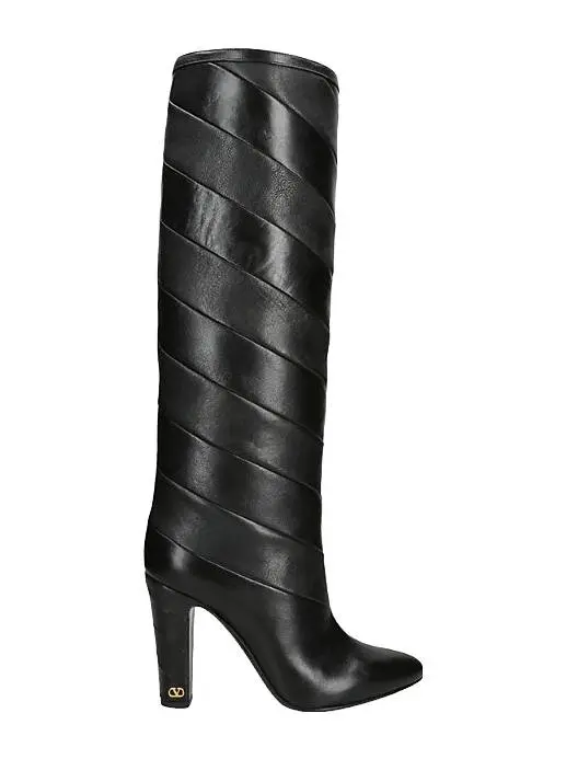 Valentino Garavani Rayons Patchwork Leather Boots - Black
