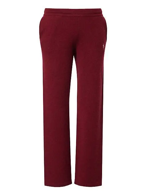 SPORTY & RICH Wide-leg Cashmere-and-wool Jogging Bottoms - Merlot