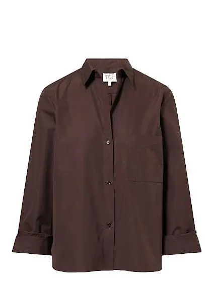 TWP Oversized Cotton Shirt - Chocolate
