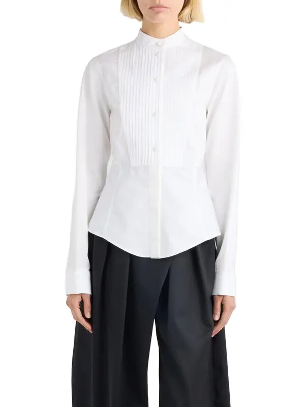 Alaïa Tux Cotton Poplin Shirt - Blanc